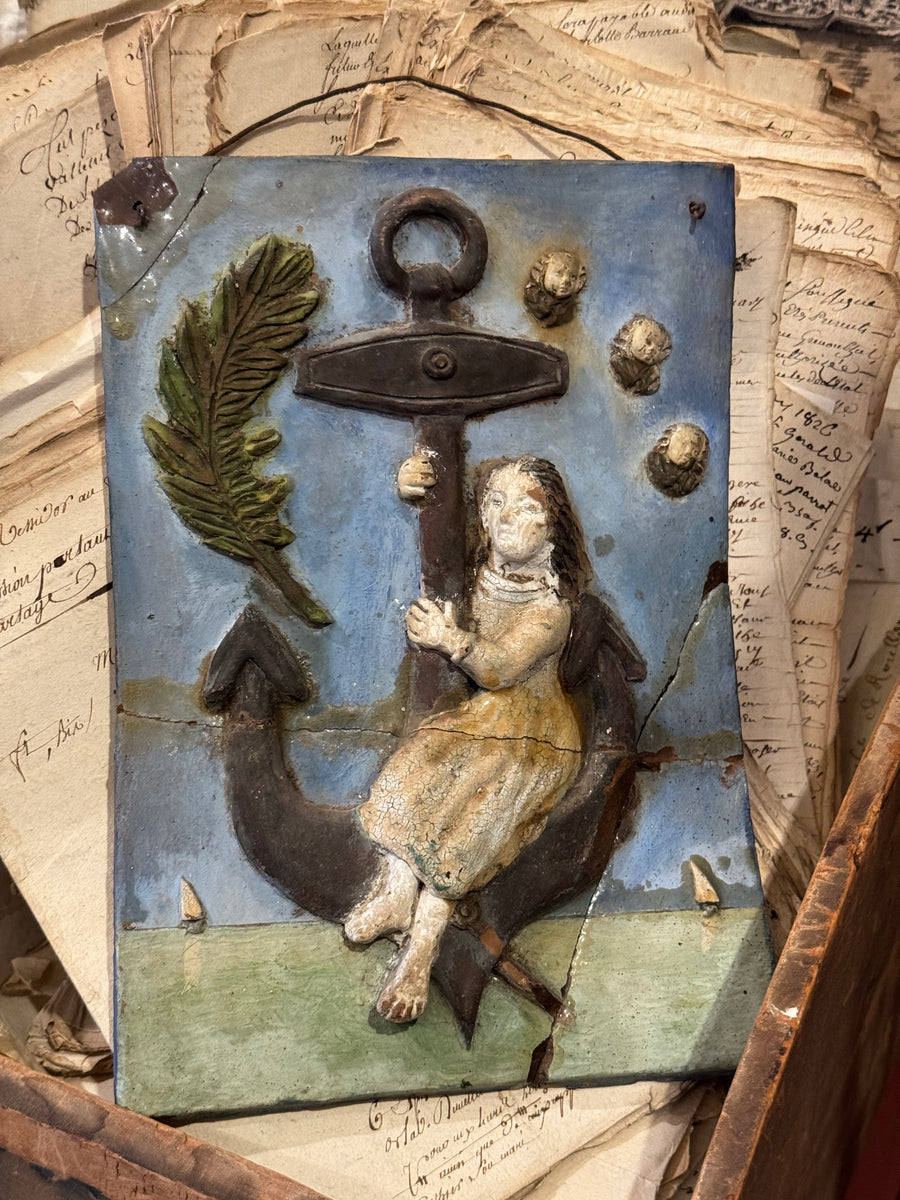 1700s Antique French Symbolic Anchor Slate – Monahan Papers