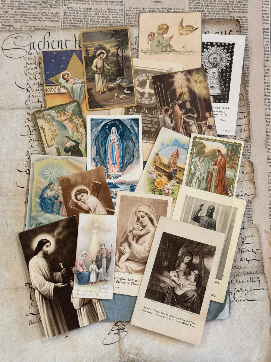 Set of 17 20th C French Religious Holy Cards – Monahan Papers