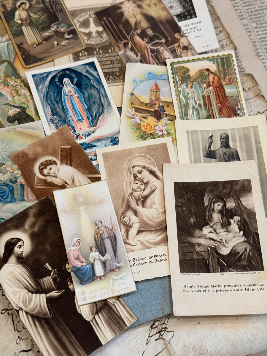 Set of 17 20th C French Religious Holy Cards – Monahan Papers