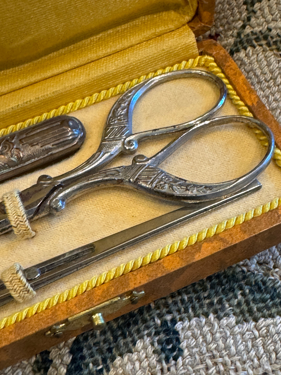 Antique 1800s French Silver Sewing Kit Original Box – Monahan Papers