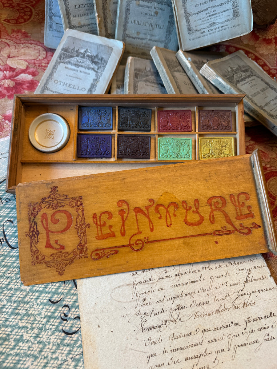 Vintage French PEINTURE Watercolor Paint Box – Monahan Papers