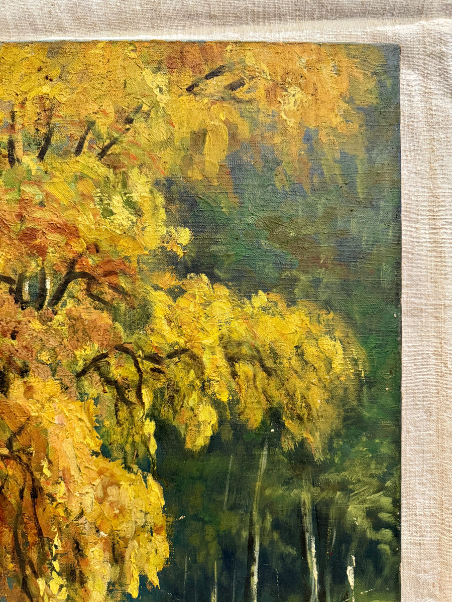 Vintage French Landscape Oil Painting – Monahan Papers