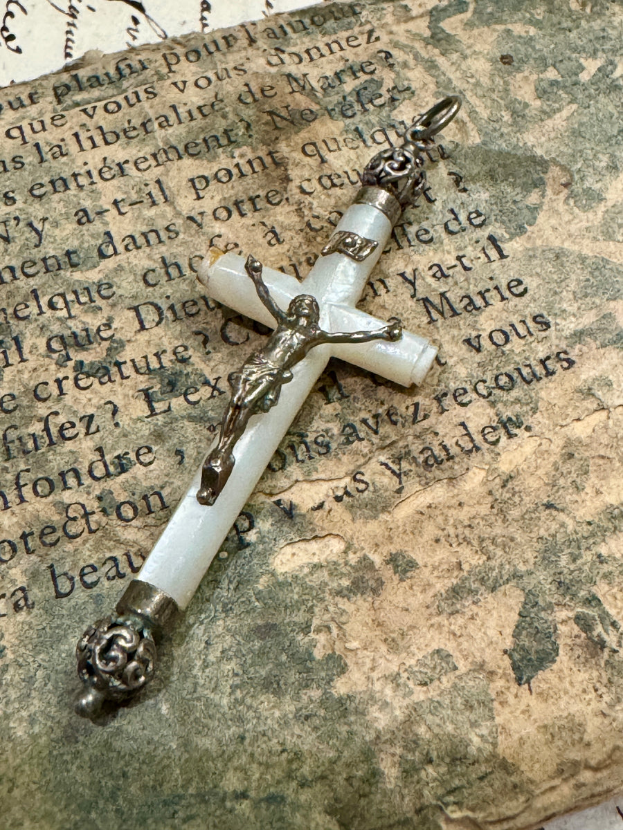 Antique French Mother of Pearl Crucifix – Monahan Papers