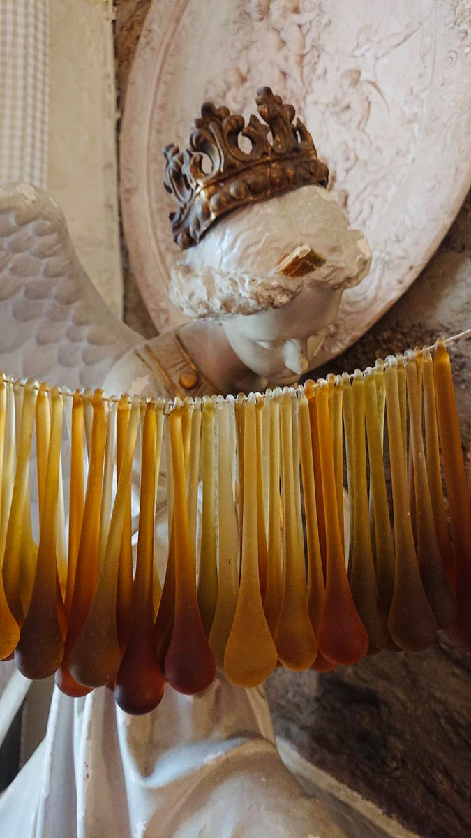 Large Antique French Teardrop Lustres in Amber – Monahan Papers