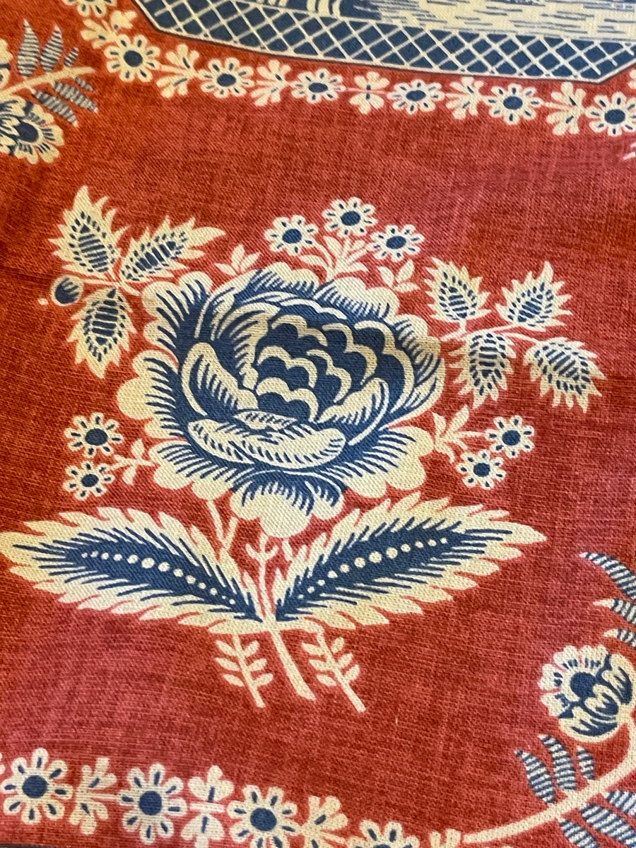 Beautiful Vintage French Red and Blue Cotton Toile – Monahan Papers