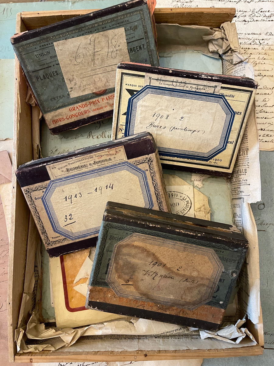 Original Antique French Paper Boxes - Set G – Monahan Papers
