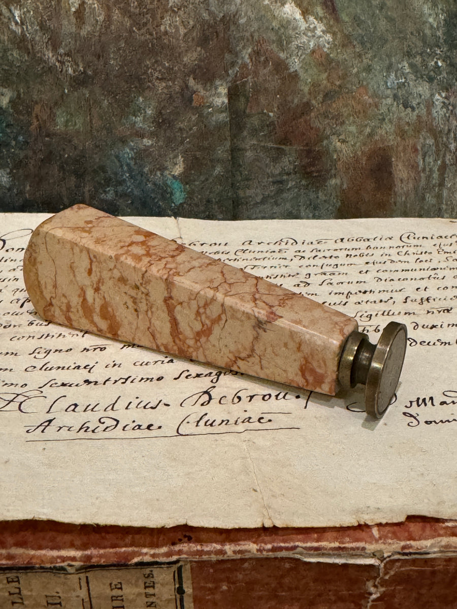 Vintage Art Deco Marble Handle Wax Seal Stamp – Monahan Papers