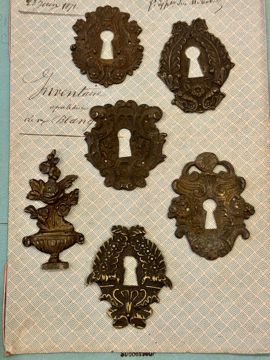 19th Century French Escutcheon Keyhole Covers - A1 – Monahan Papers