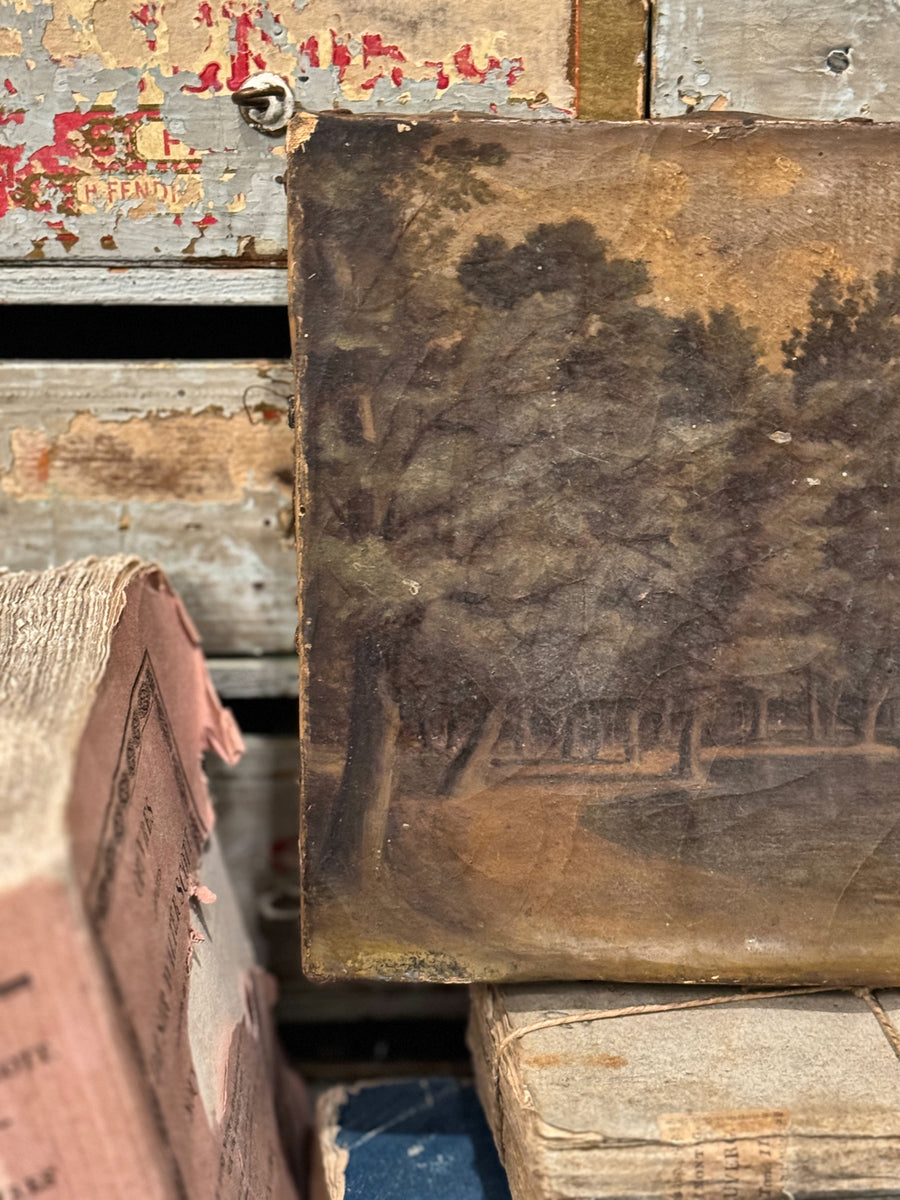 Very Early 1800s French Landscape Oil Painting – Monahan Papers