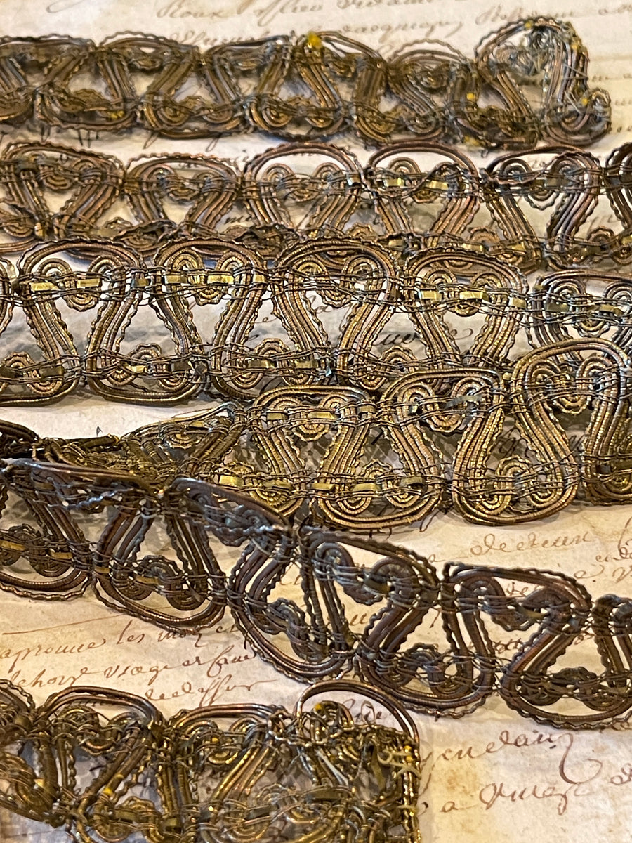 French Antique Gold Bronze Metal Lacey Trim Circa mid 1800's – Monahan ...