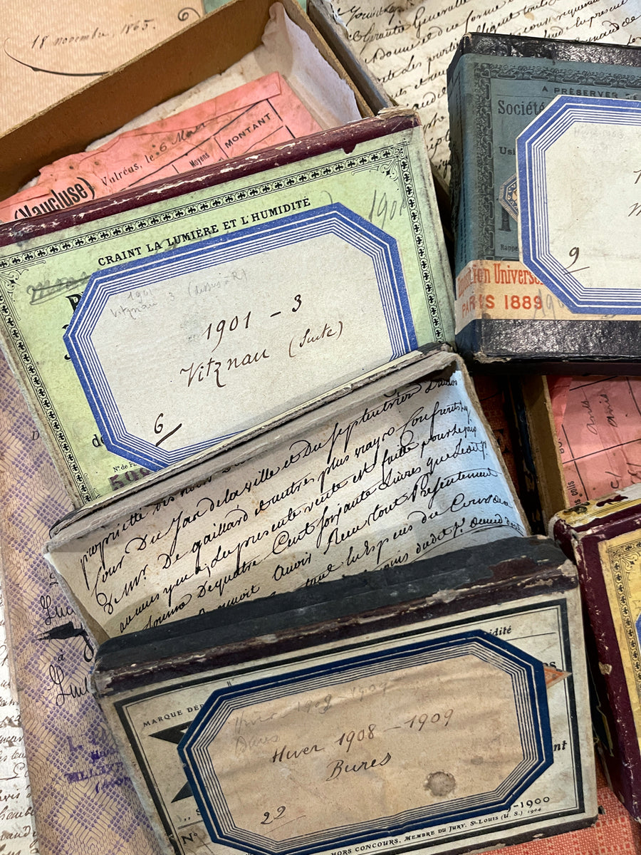 Original Antique French Paper Boxes - Set D – Monahan Papers