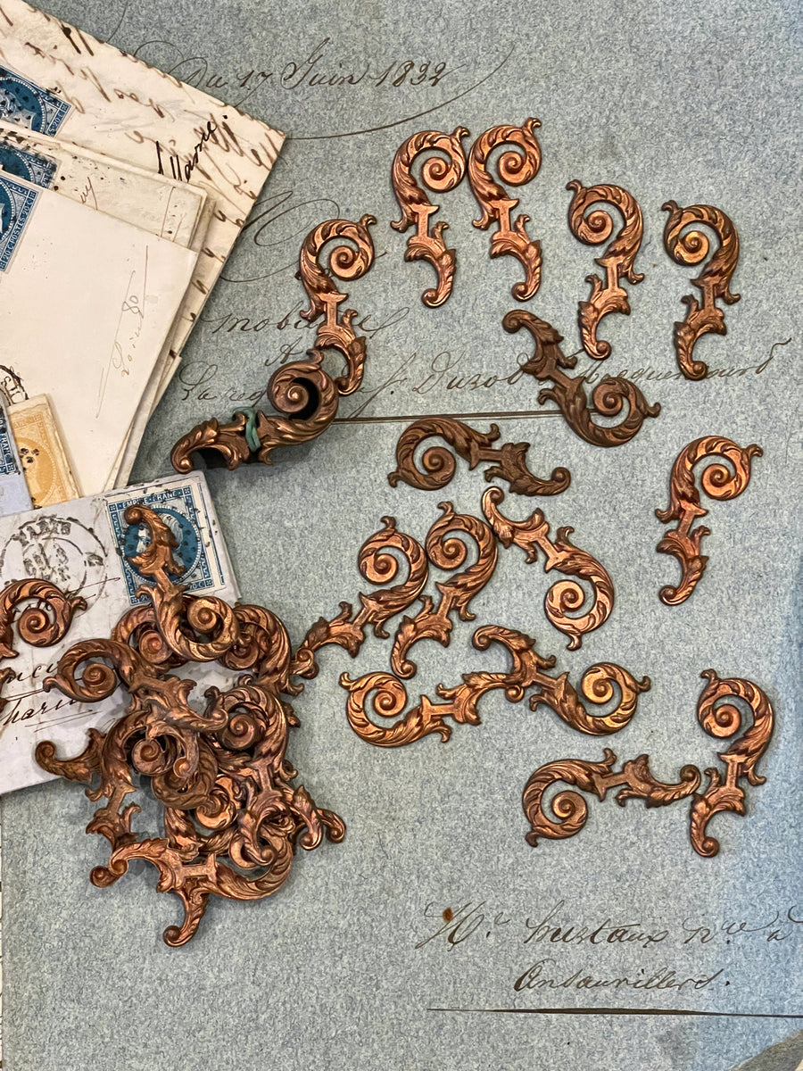 RARE 1800's Antique French Scroll Work Pieces – Monahan Papers