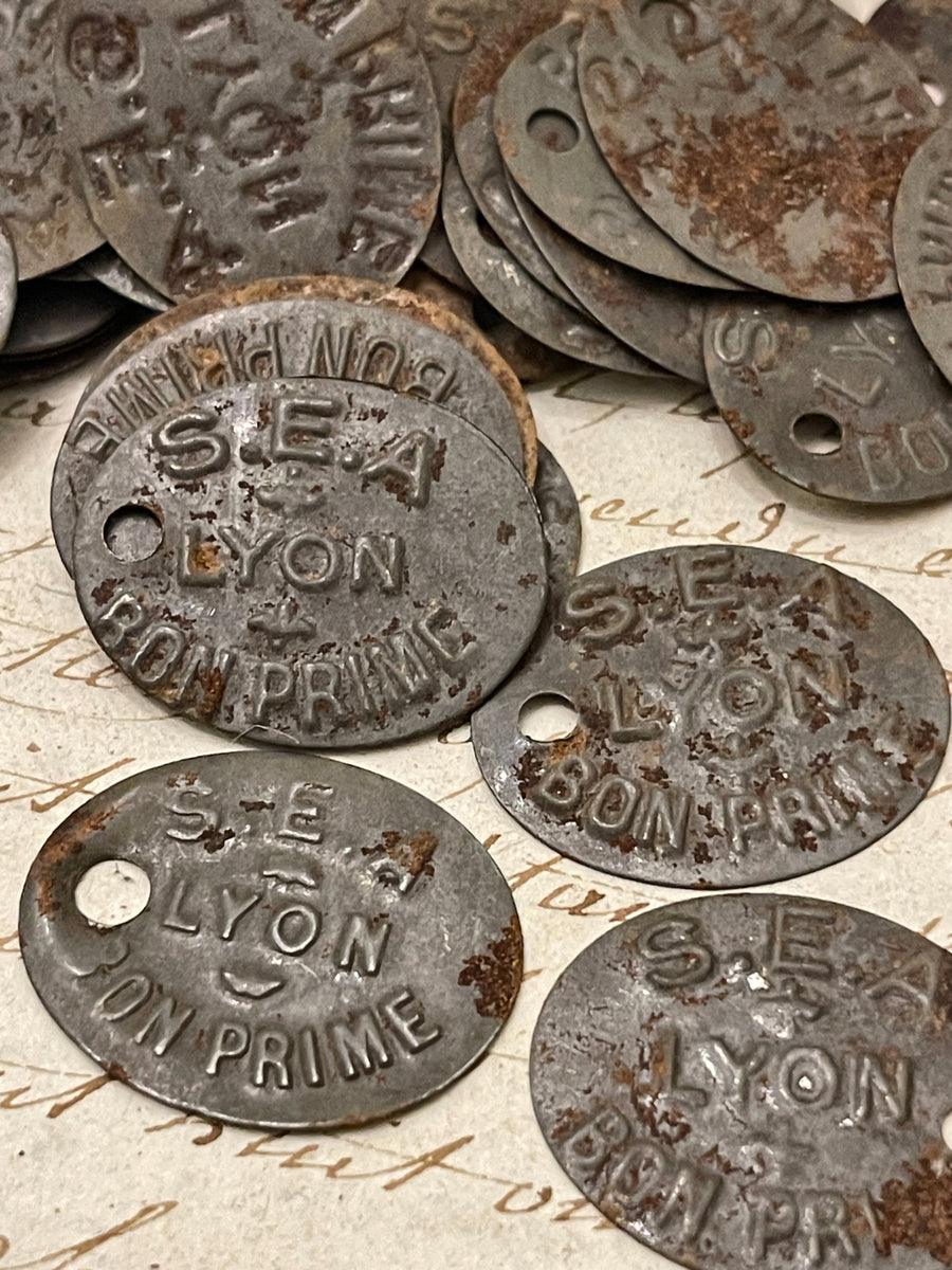 Small Metal Tags/Jetons/Tokens from LYON France – Monahan Papers