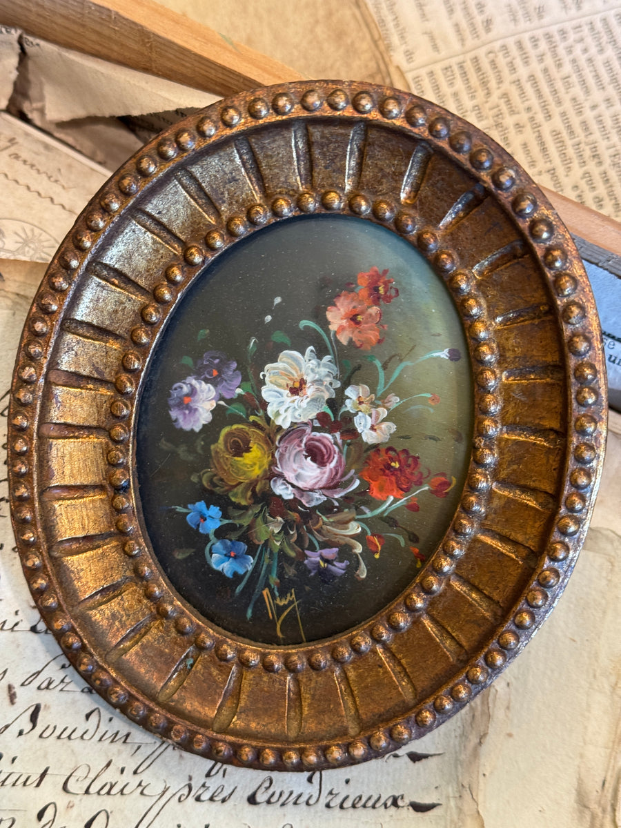 Lovely Italian Miniature Oil Painting – Monahan Papers