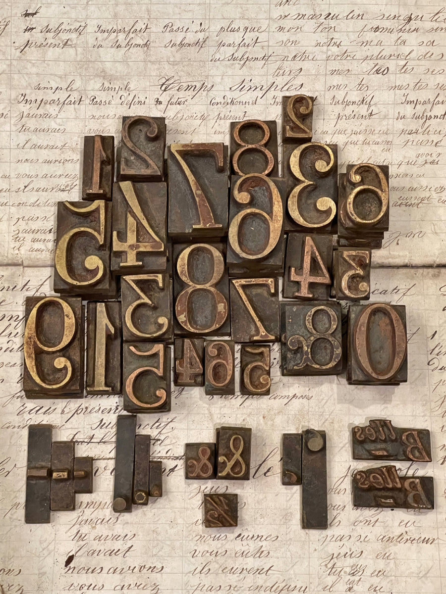 Antique French Metal Type Numbers and Symbols – Monahan Papers