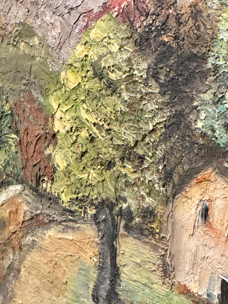 Vintage 1940's French/Italian Textured Landscape Oil Painting – Monahan ...