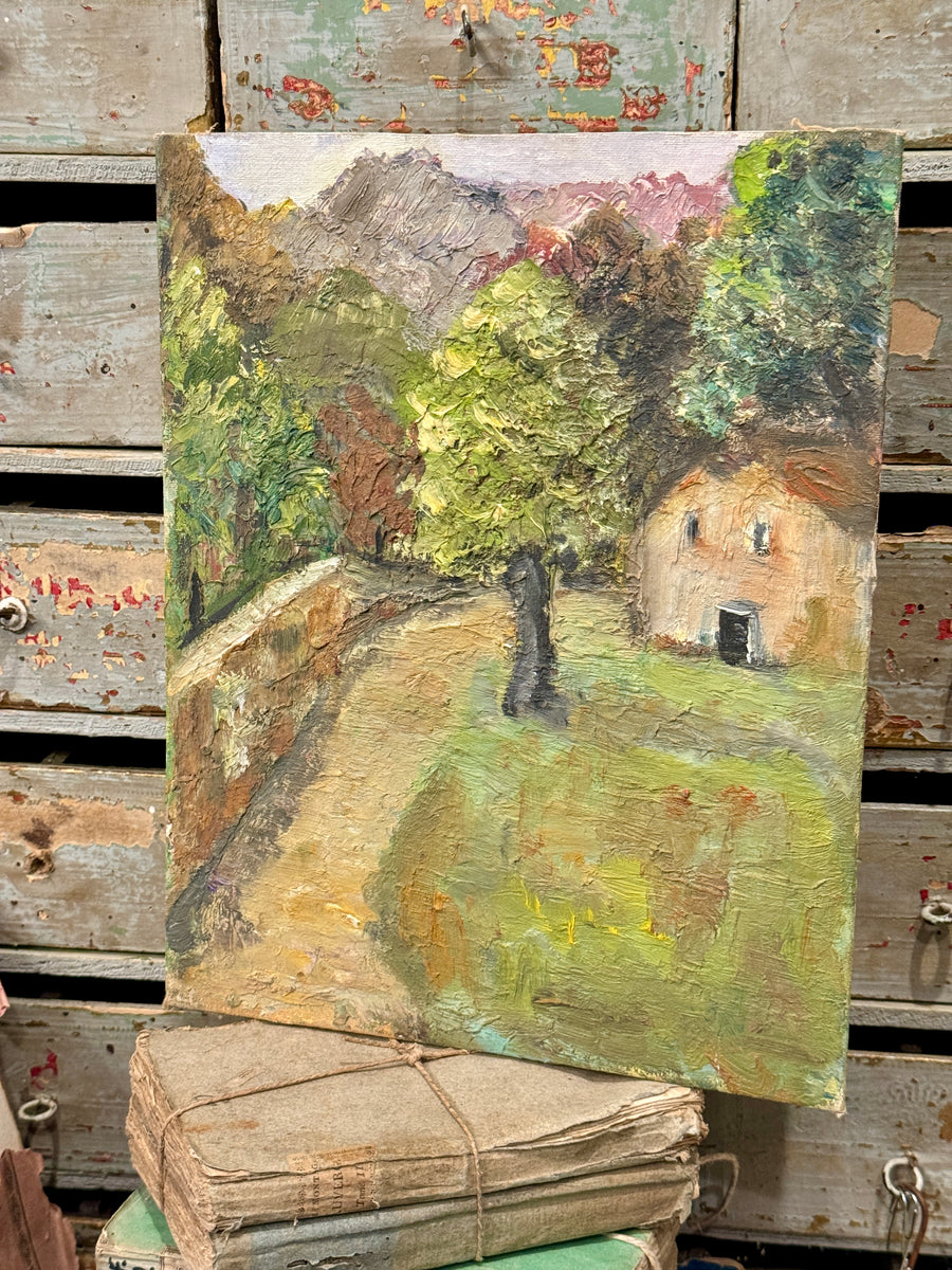 Vintage 1940's French/Italian Textured Landscape Oil Painting – Monahan ...