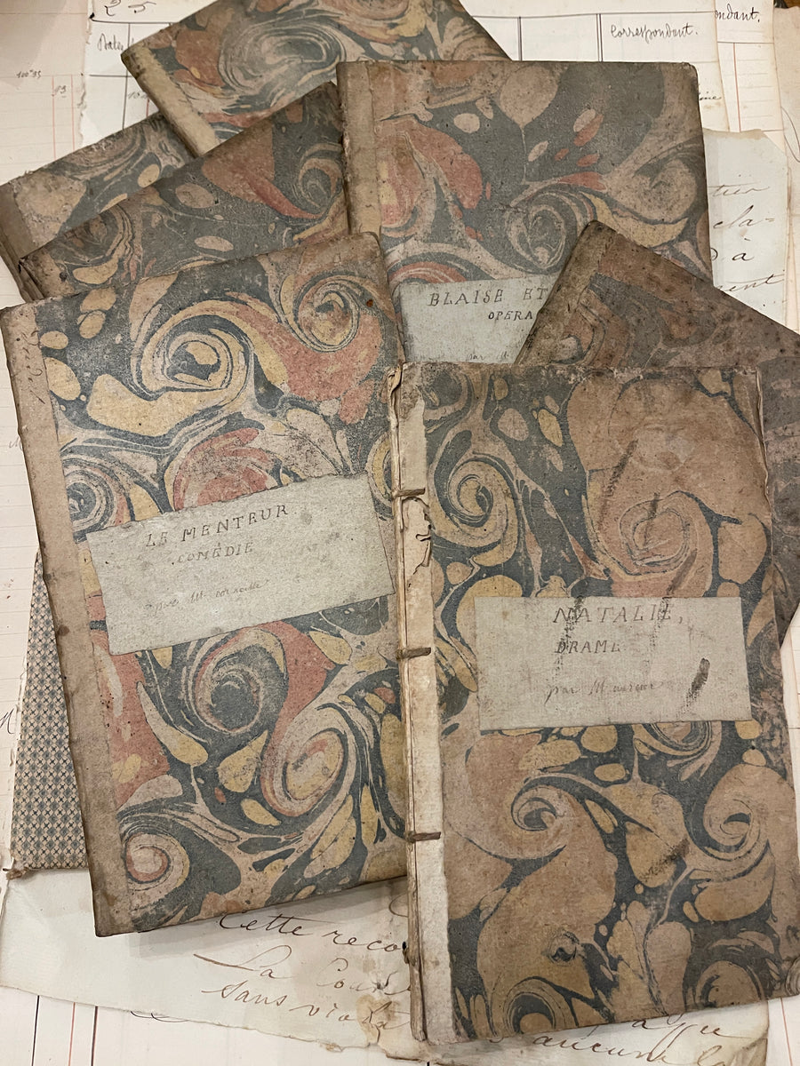 1700's Marbled French Theatre Books – Monahan Papers