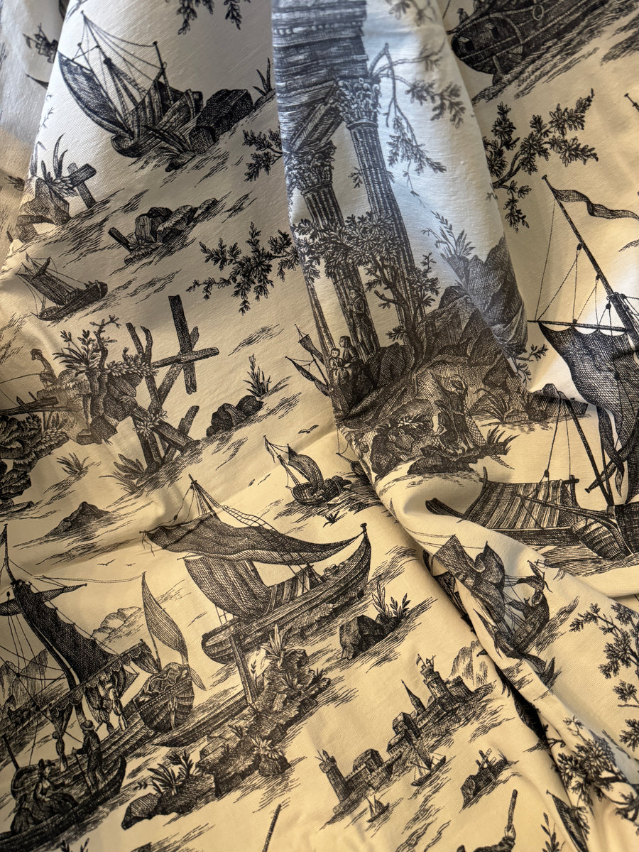 Vintage French Nautical Scenes Toile – Monahan Papers