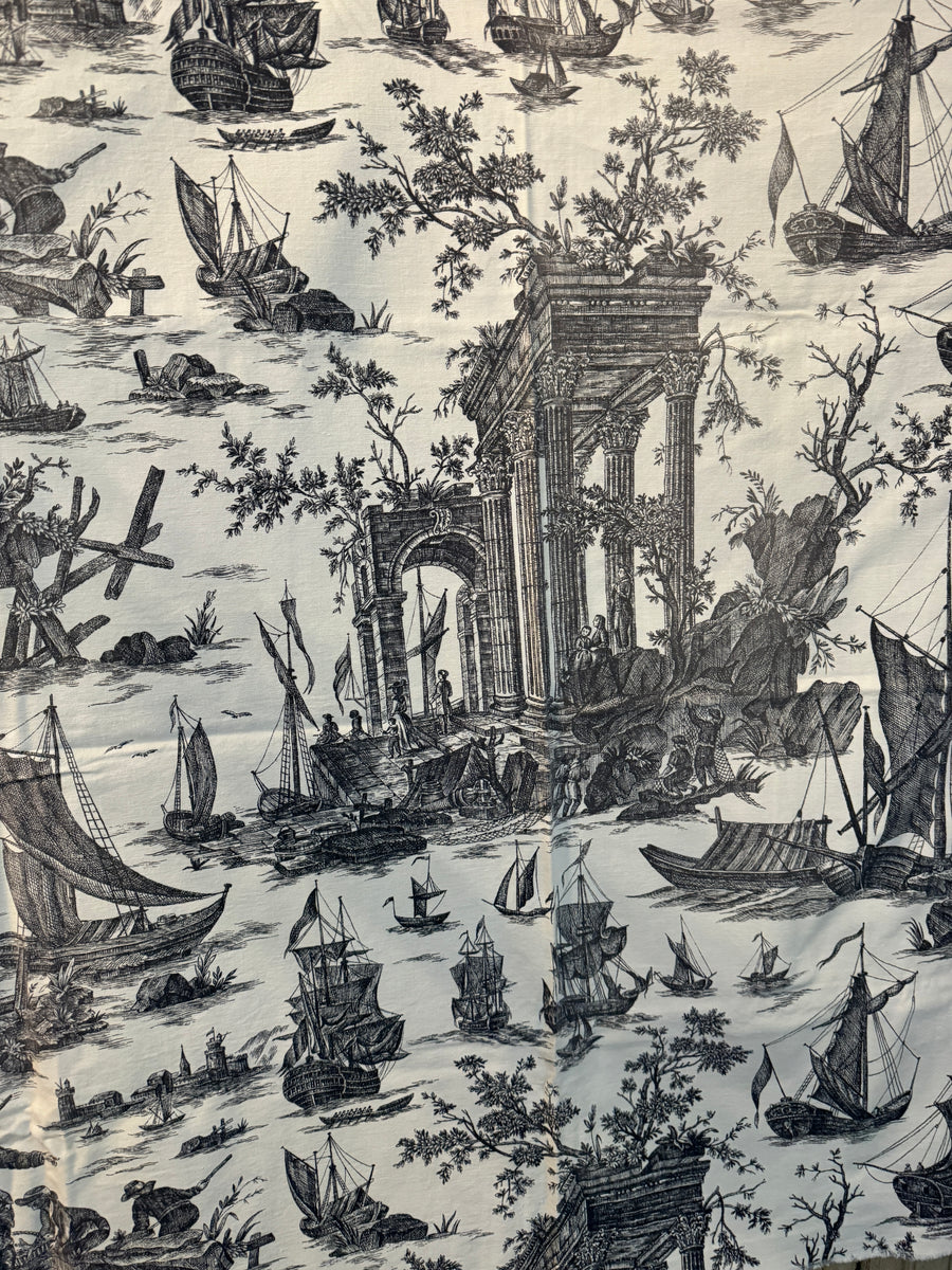 Vintage French Nautical Scenes Toile – Monahan Papers