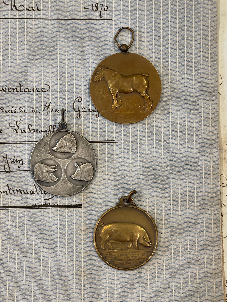 Antique Agricultural Pig and Horse Medals – Monahan Papers