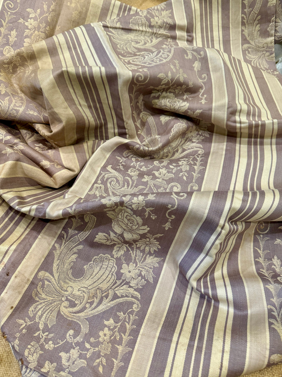 RARE 1800's PURPLE Damask Antique French Mattress Cover – Monahan Papers