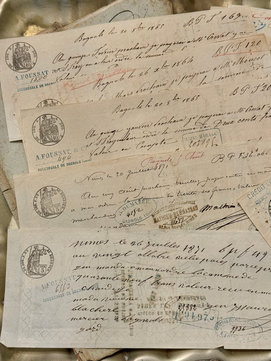 Sets/4 Antique 1800s French Receipts – Monahan Papers