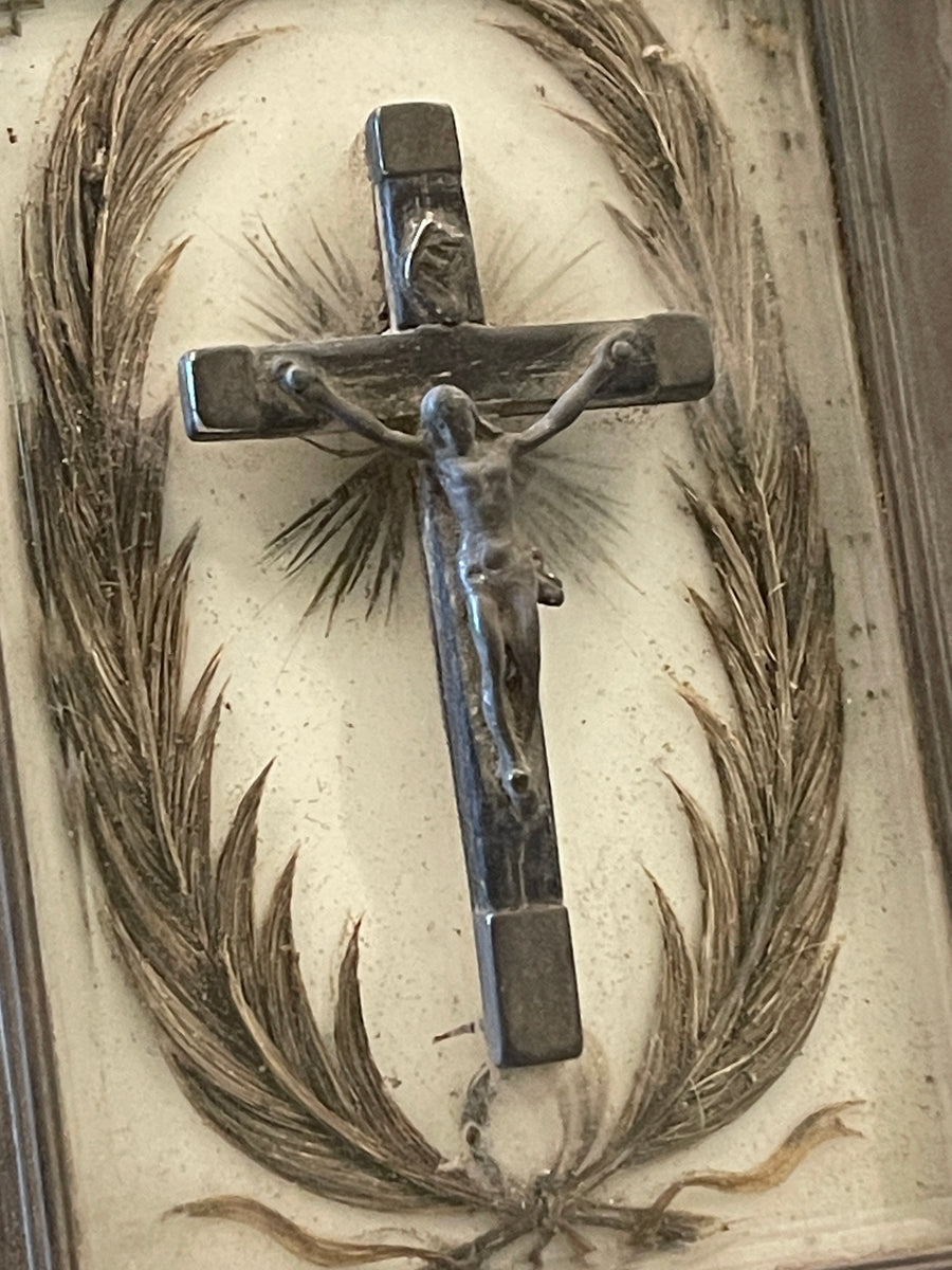 Beautiful 1800's Antique French Relic Frame with Cross – Monahan Papers