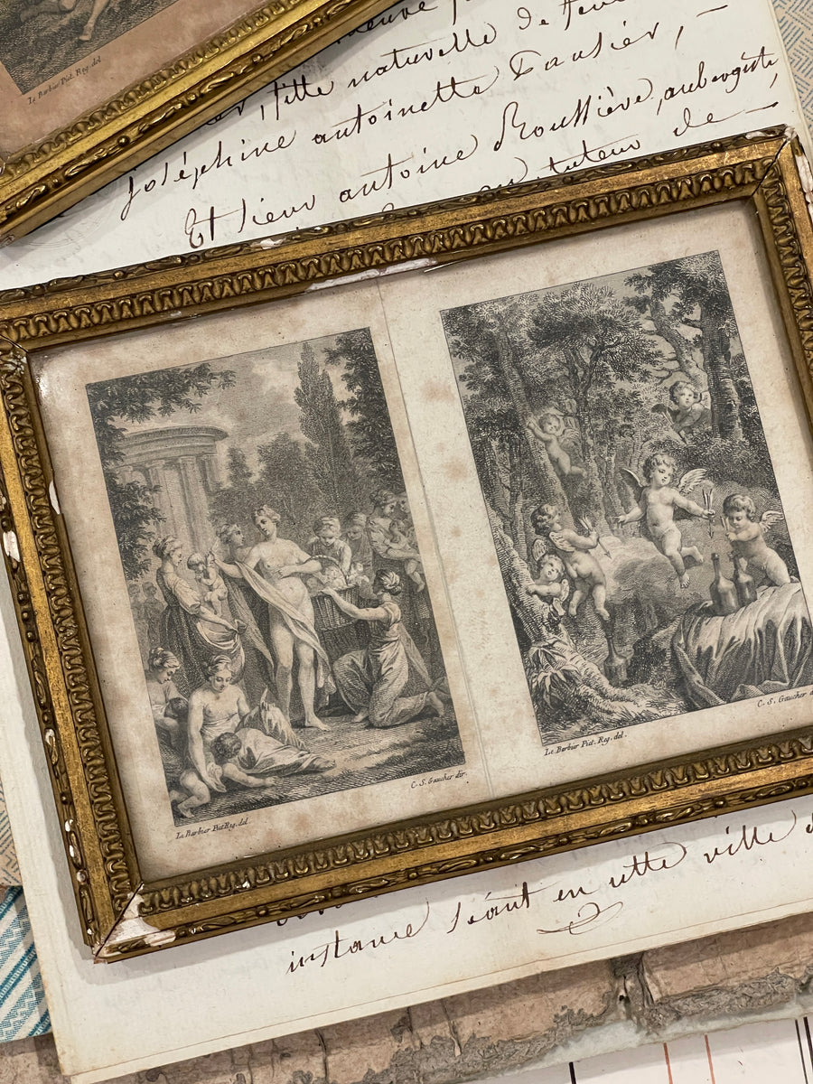 Antique French Miniature Framed Engravings – Monahan Papers