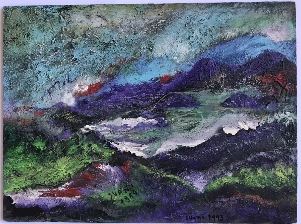 Original Signed French Textured Oil Painting – Monahan Papers