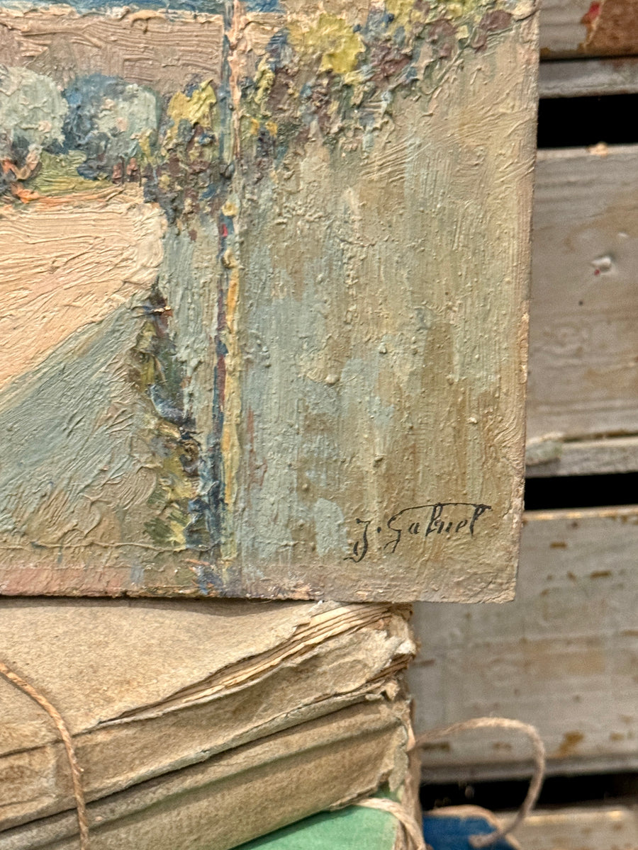 Beautiful 1800's French Textured Landscape Oil Painting – Monahan Papers