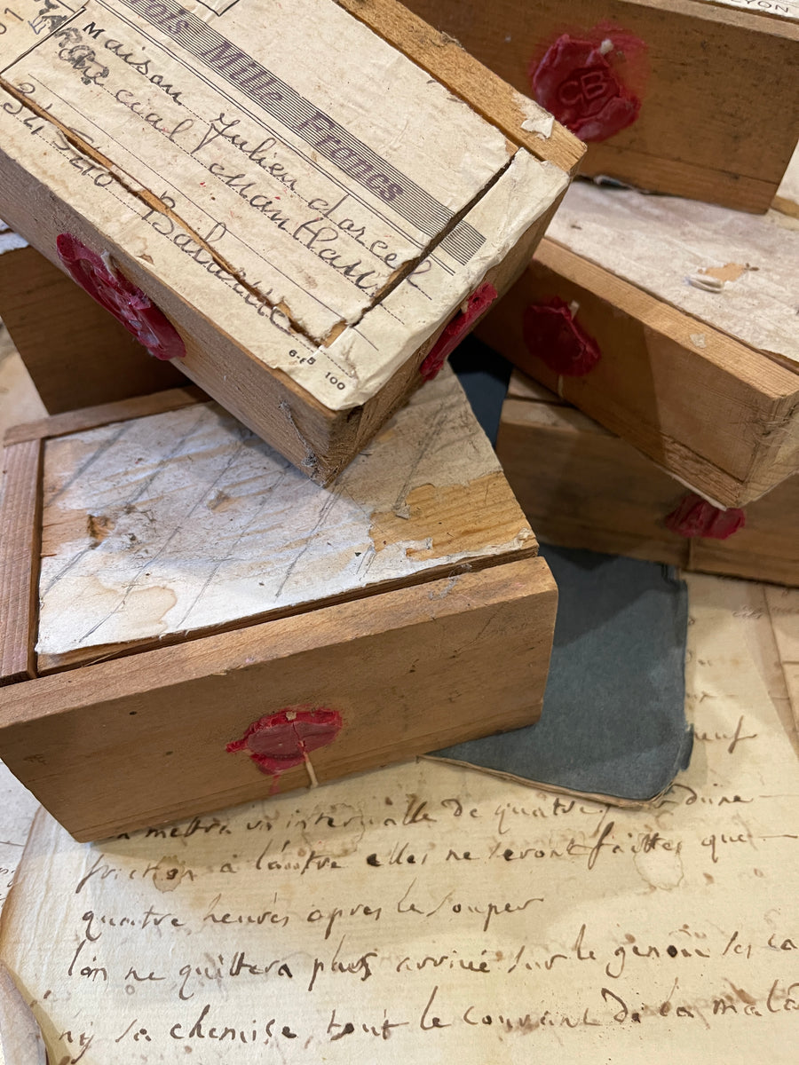 Vintage French Boxes with Red Seals – Monahan Papers