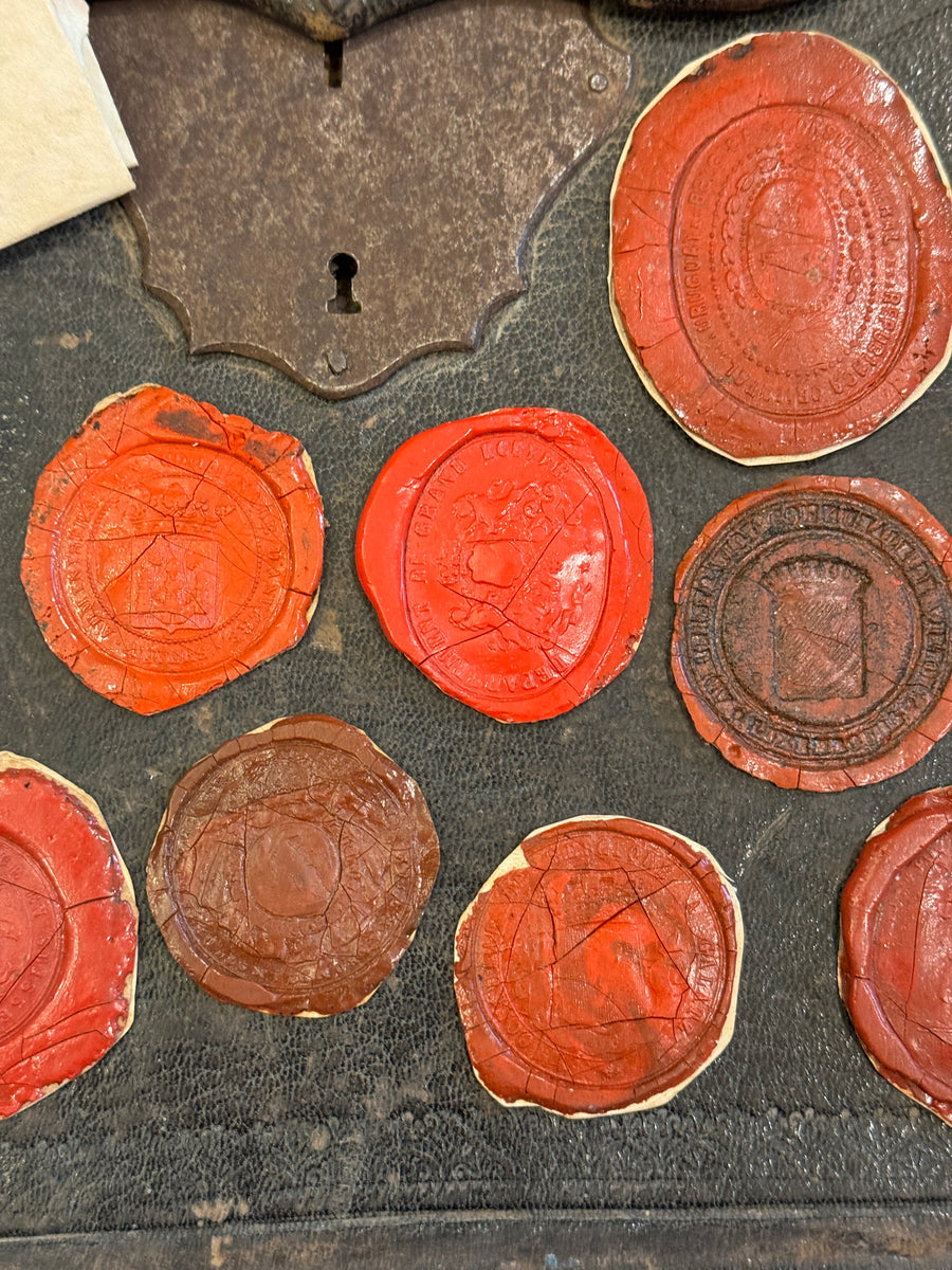 Large French 1700's - 1800's Wax Seal Collection - Red – Monahan Papers