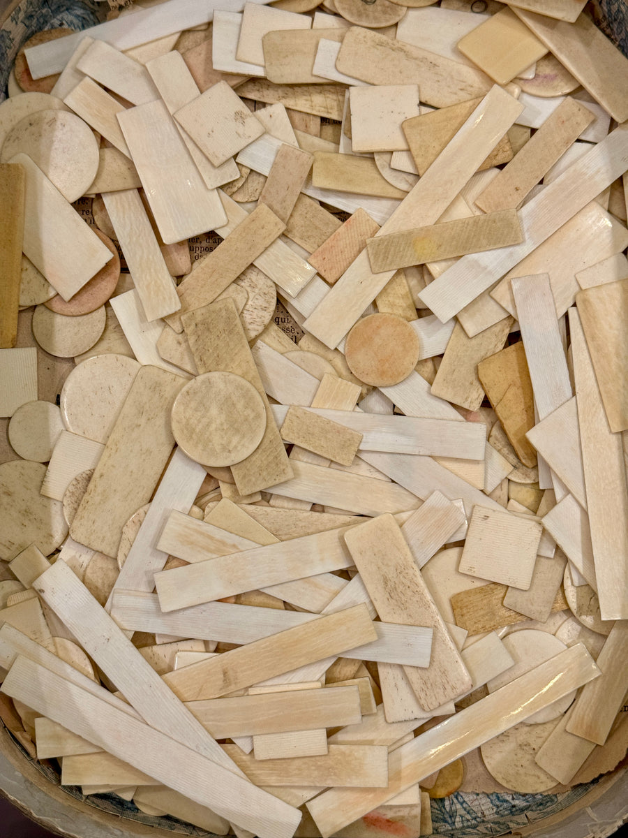 Set/10 Antique French Bone Chips/Tokens – Monahan Papers