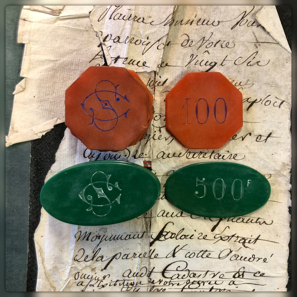 Antique French Gaming Tokens/Chips – Monahan Papers